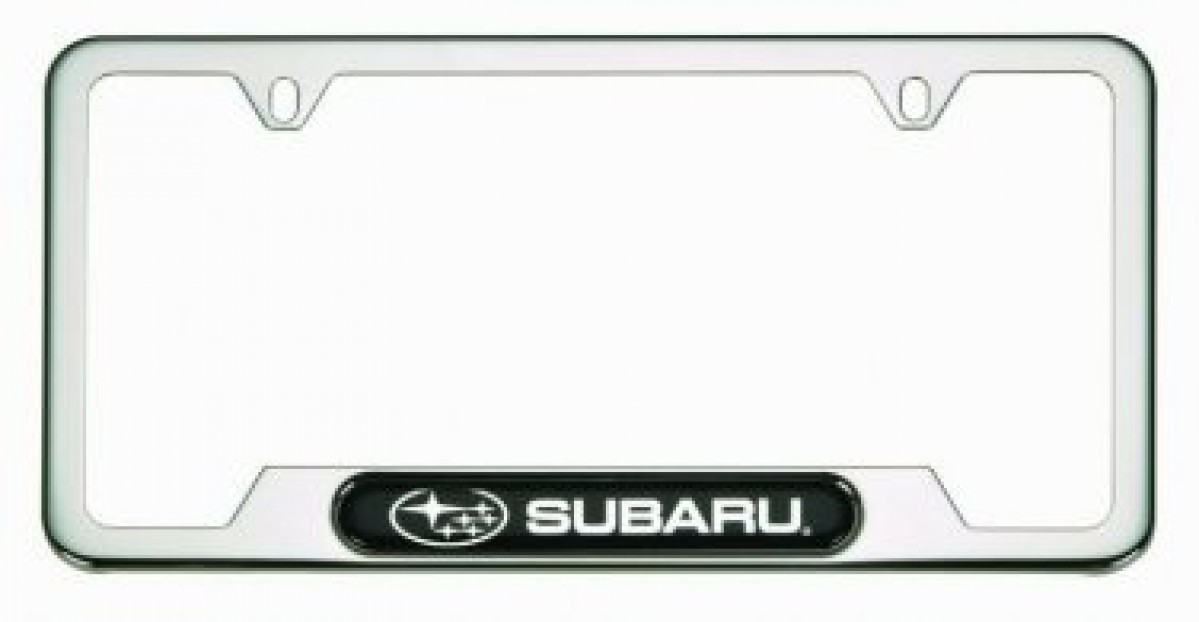 Subaru License Plate Frame - Subaru Logo - Polished (Part No: SOA342L127)