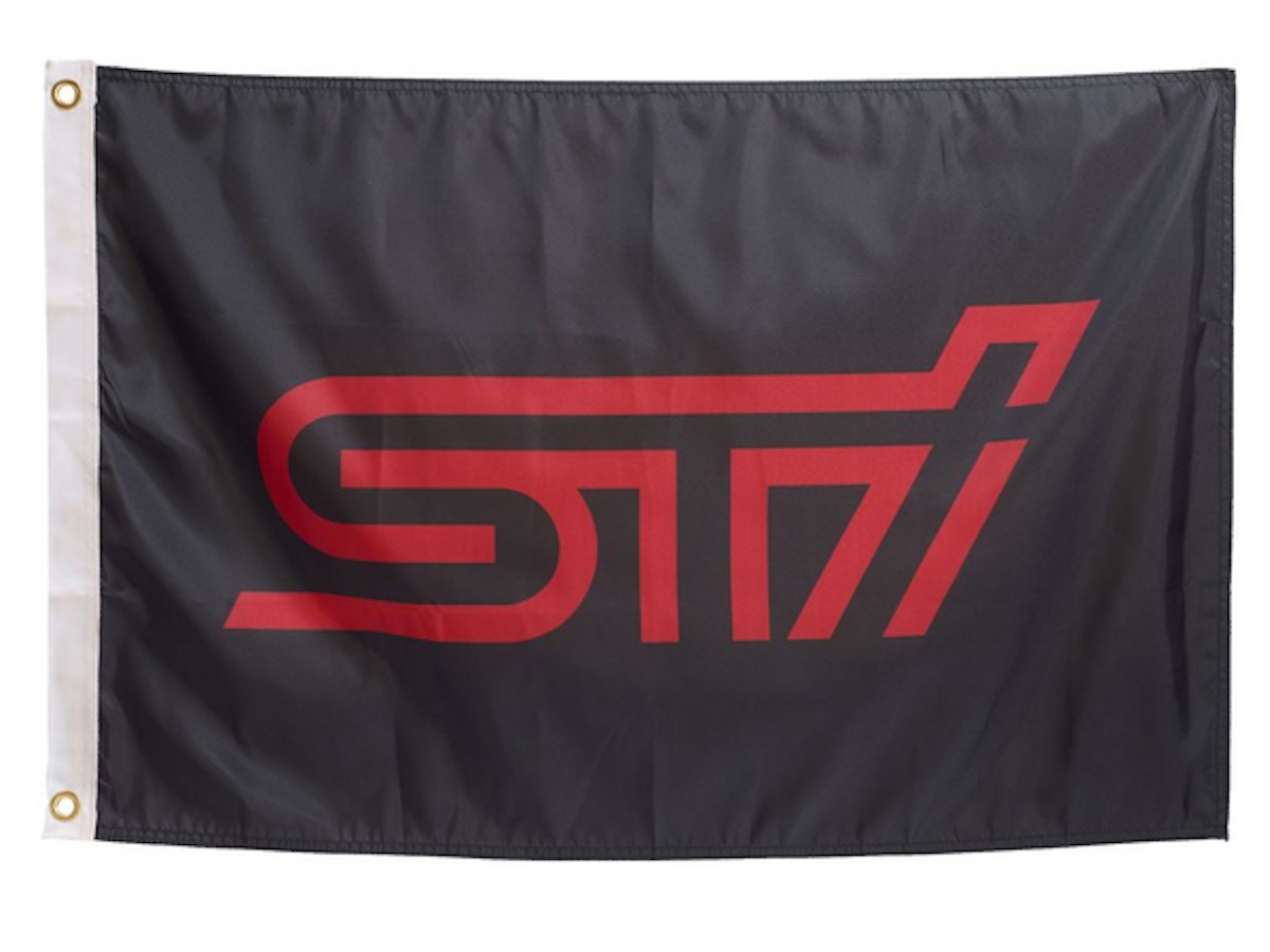 Subaru Gear STI Flag Black With Red STI Logo - 617839 | Subaru Parts Pros