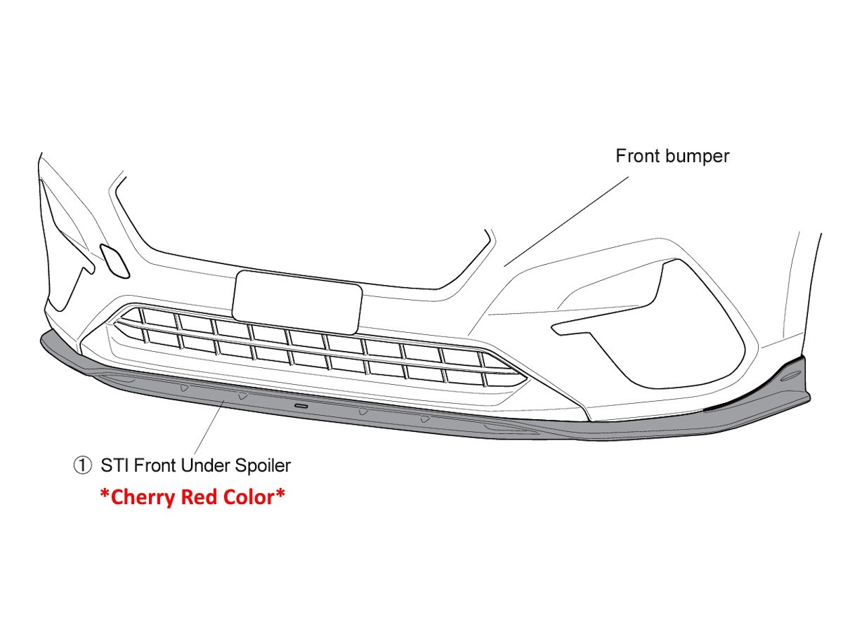 Subaru STi Front Underspoiler Cherry Red With STi Logo - E2410FN010 ...