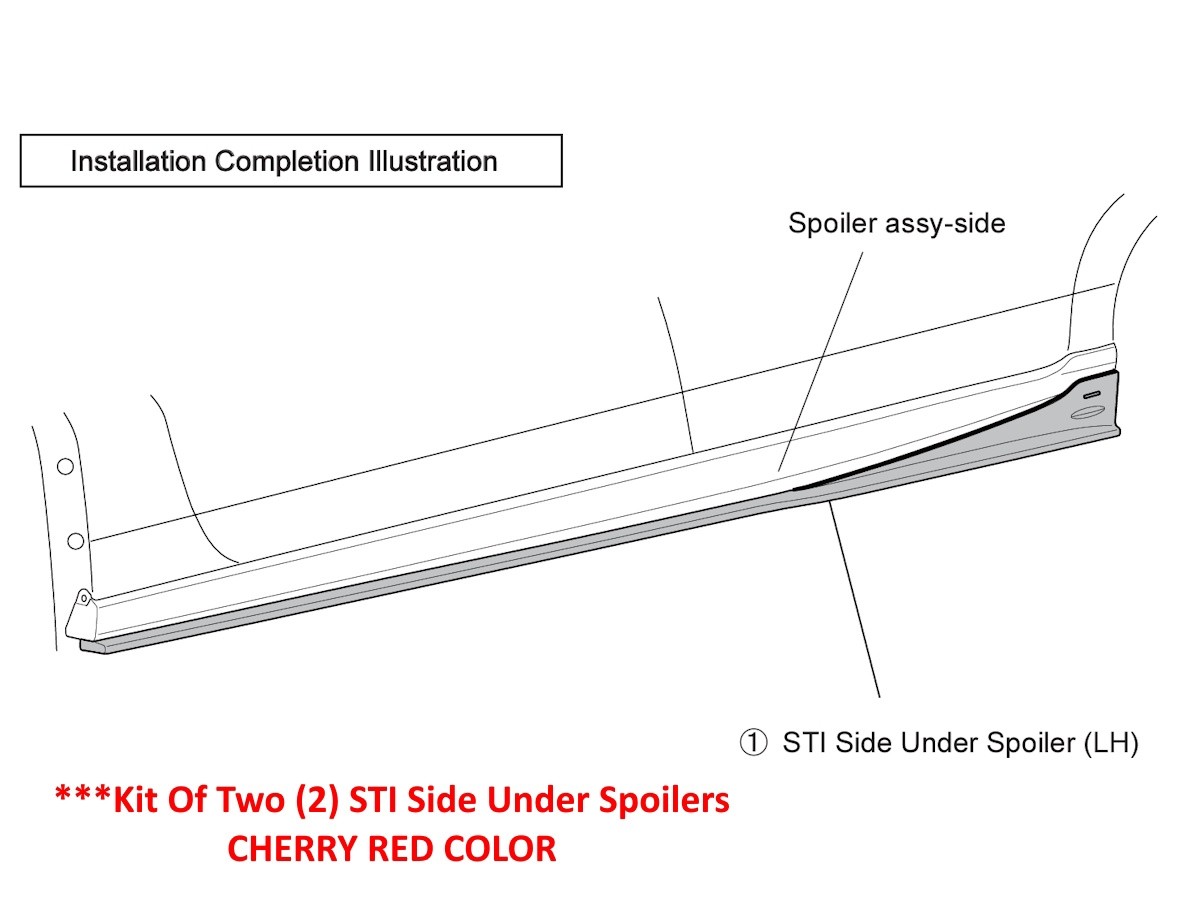 Subaru STI Side Under Spoilers Cherry Red Kit Of Two For RS Left And ...