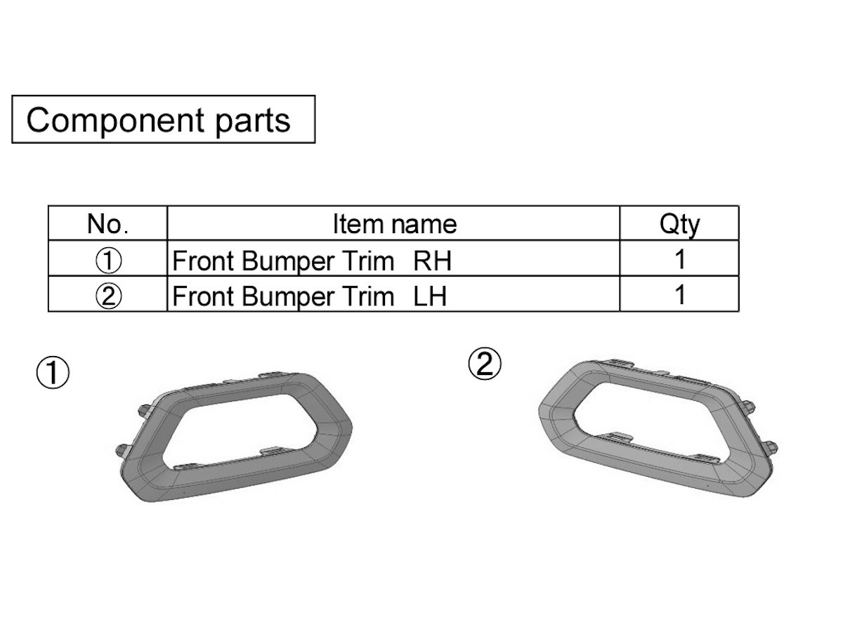 Subaru Front Bumper Trim Two Piece Kit Turquoise Blue - E5510SL000 ...