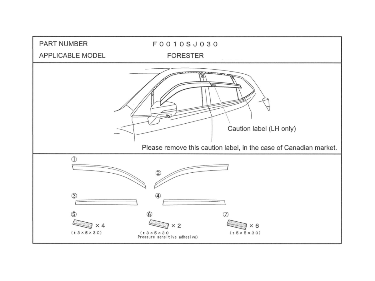 Subaru Side Window Deflectors Chrome For Limited And Touring ...