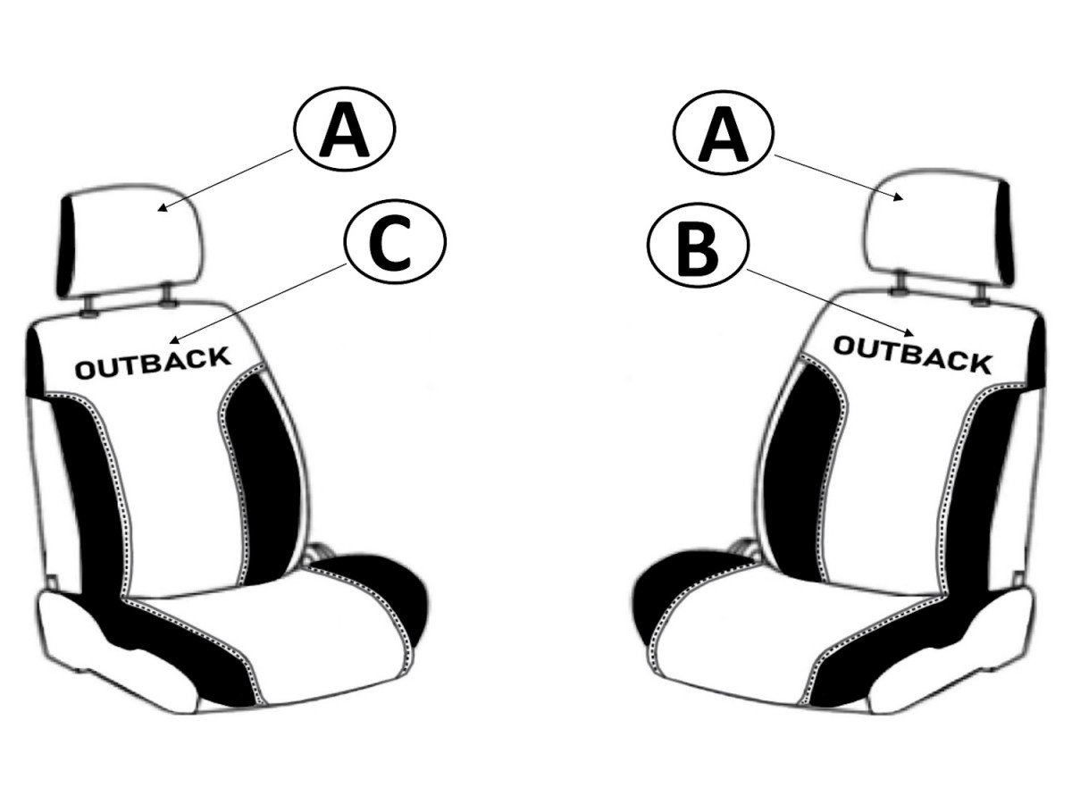 Subaru Front Seat Covers For Left And Right With Outback Logo ...