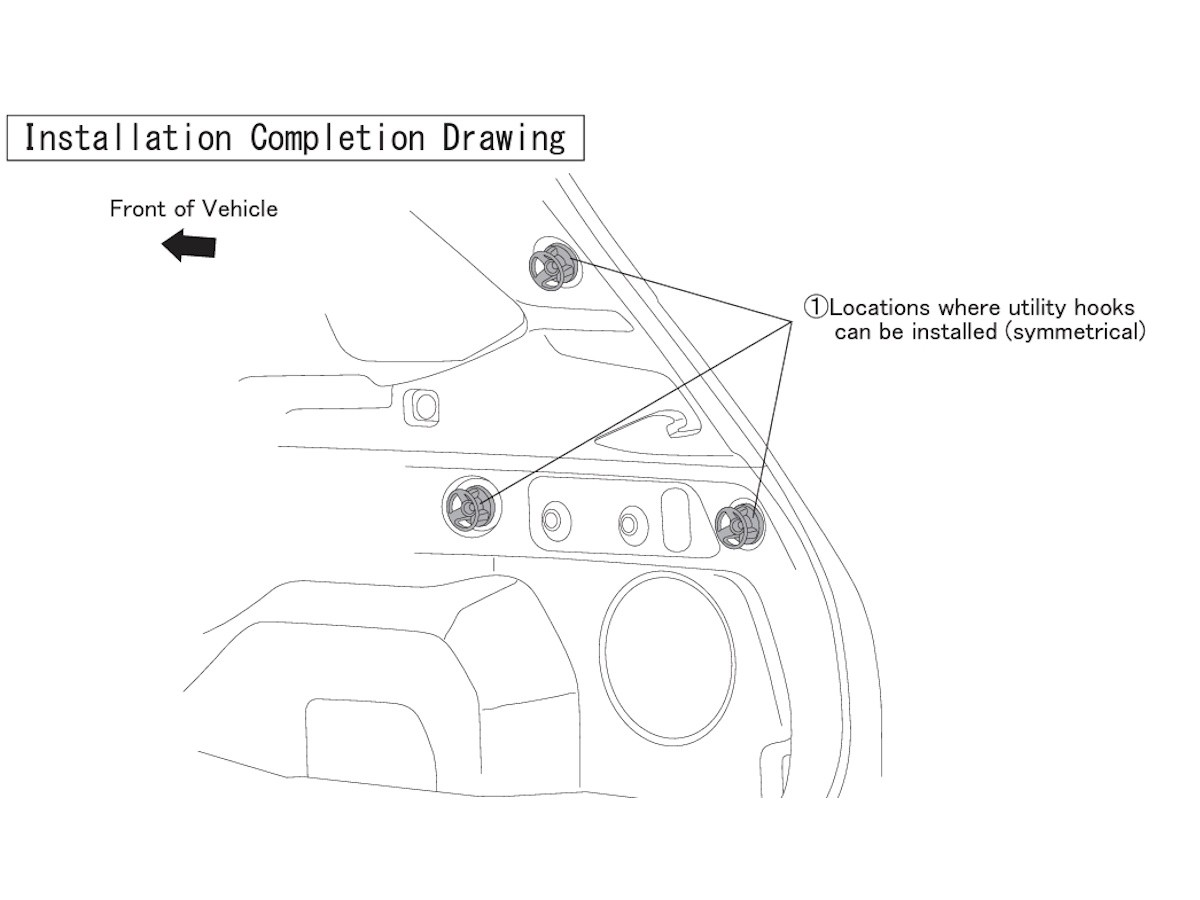 Subaru Utility Hooks For Cargo Area Wall Kit Of Two - F5510SL010 ...
