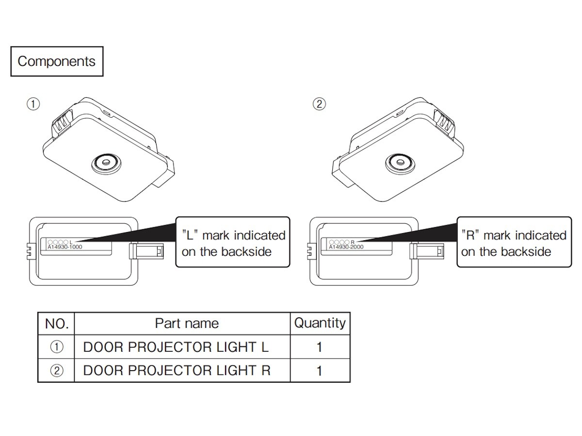 Subaru Door Projector Lamps Kit Of Two For Front Doors - H4610SL100 ...