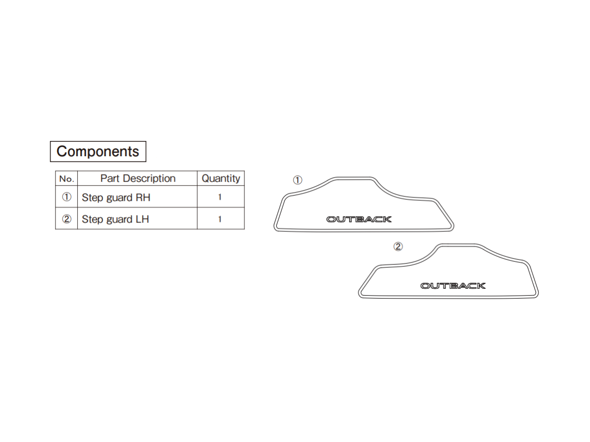 Subaru Rear Door Sill Step Guards Kit Of Two - J1010AN400 | Subaru ...