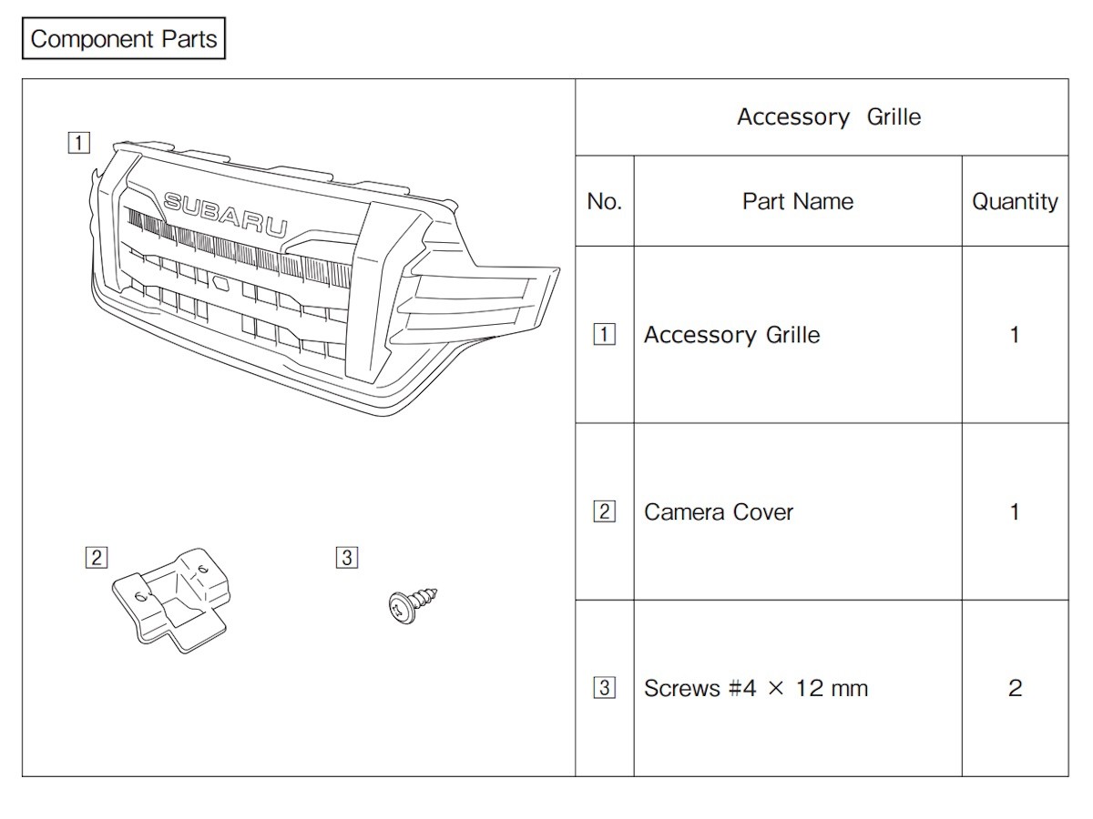 Subaru Accessory Grille Black With Subaru Logo - J1010SL000 | Subaru ...
