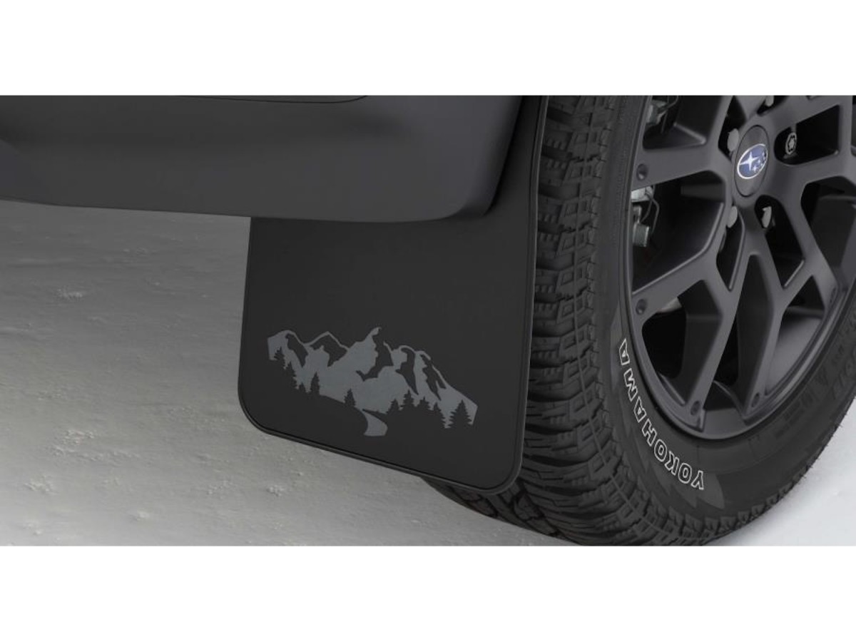 Subaru Mud Flaps Flat Style Black With Wilderness Logo Kit Of Four Front And Rear For Wilderness Edition