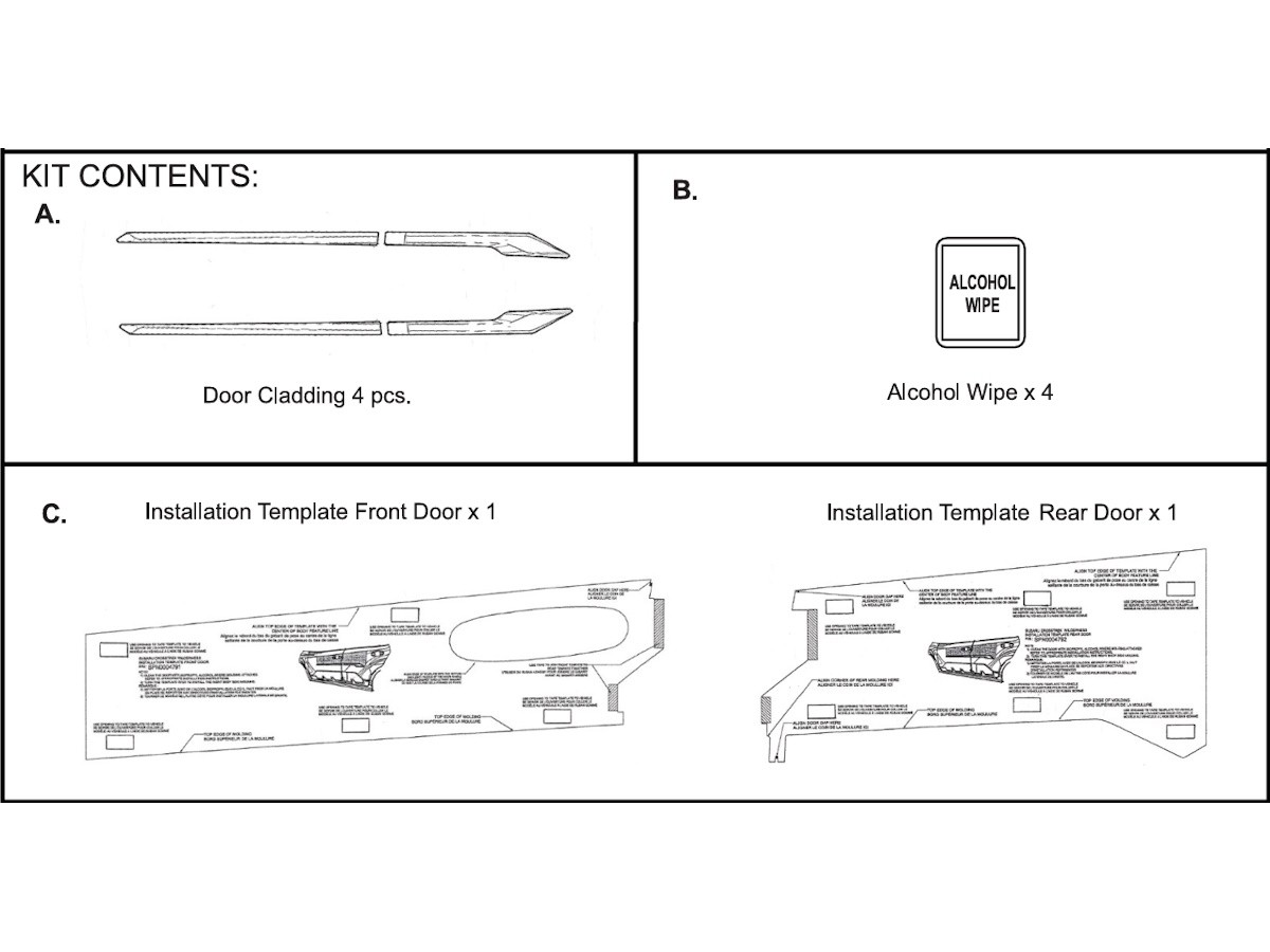 Subaru Black Door Cladding Four Piece Kit Fits Wilderness Edition ...