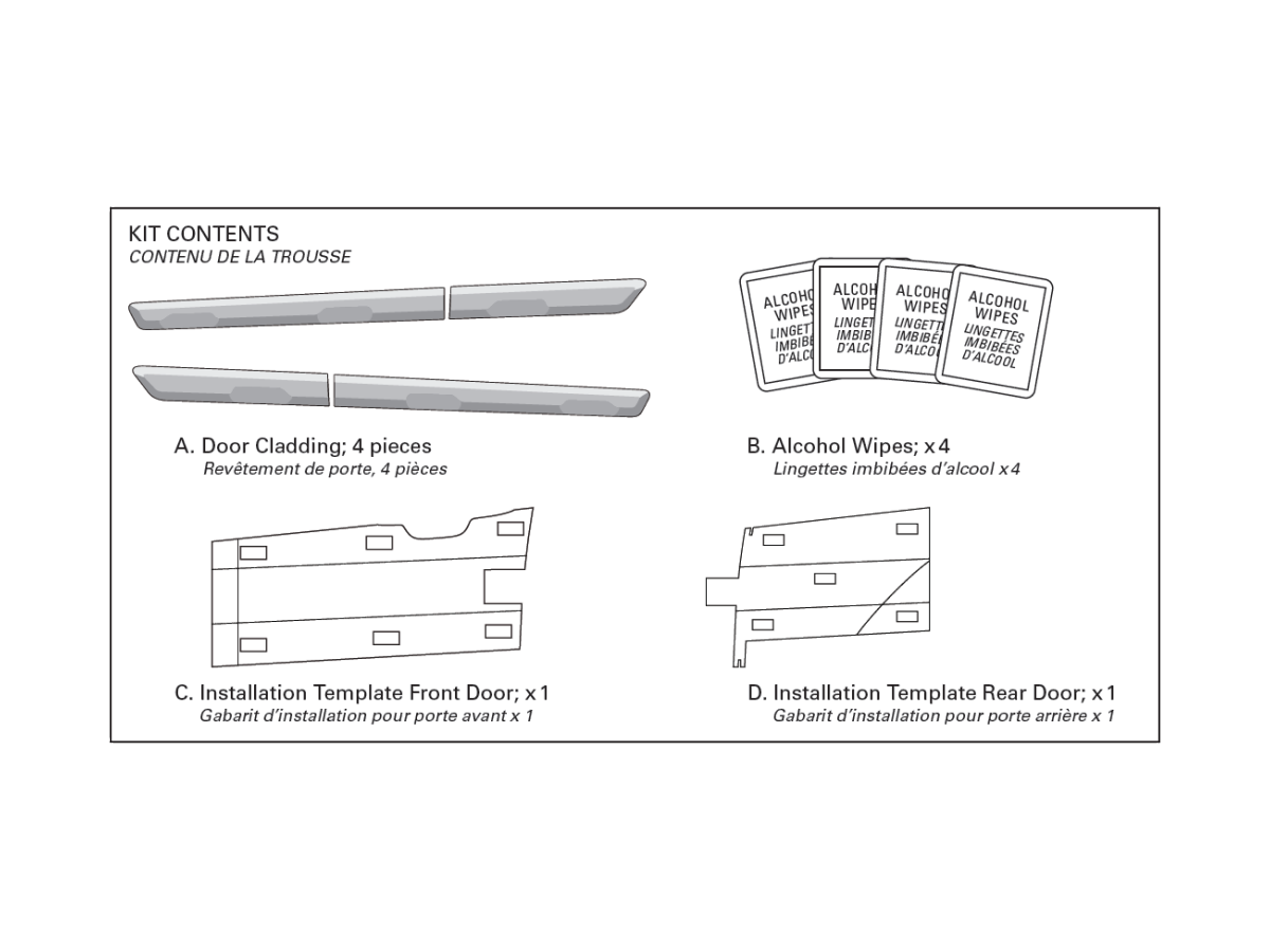 Subaru Door Cladding Black Four Piece Kit For Wilderness Edition ...