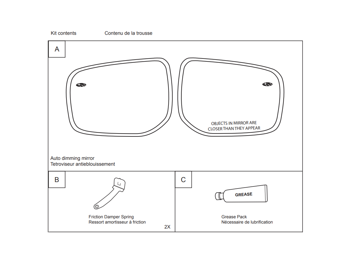 Subaru Exterior Auto Dimming Mirror Glass For Left And Right With ...