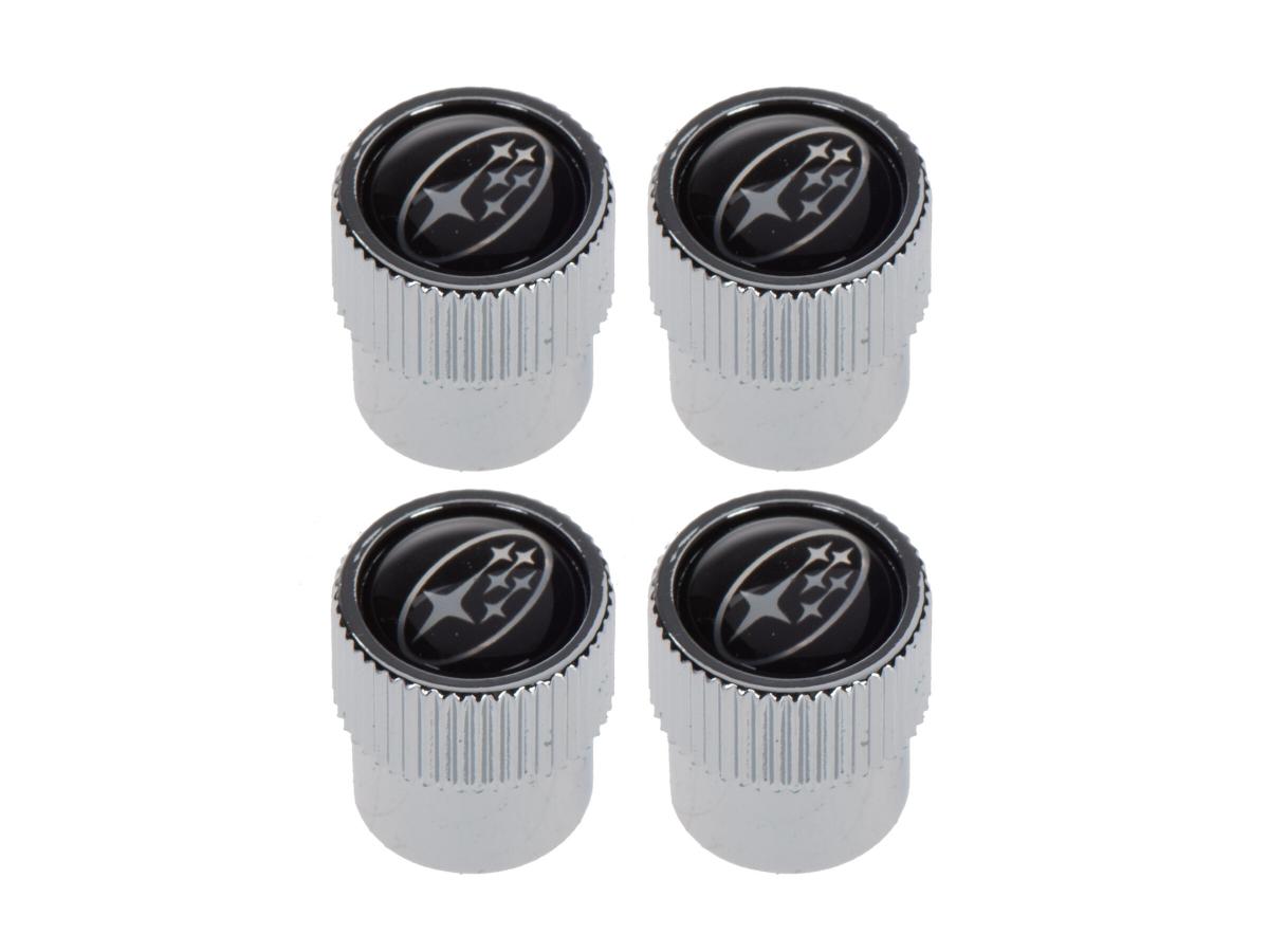 Subaru Valve Stem Caps Silver Chrome Kit Of Four With Star Cluster Logo ...